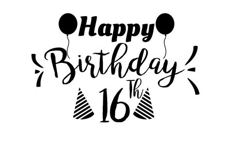 16 Birthday Clipart