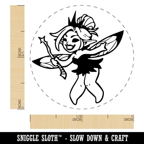 Mischievous Fairy Pixie Sprite Fae Self Inking Rubber Stamp For Stamping Crafting Planners