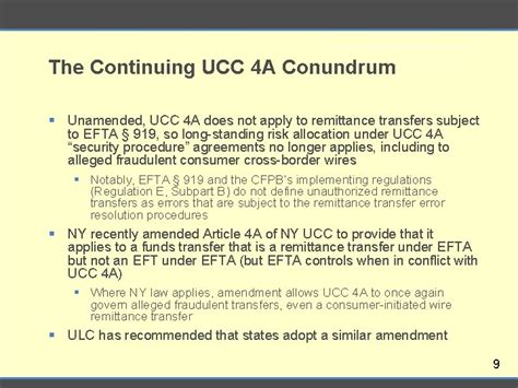 Remittances Under Ucc Article 4 A Unintended Consequences