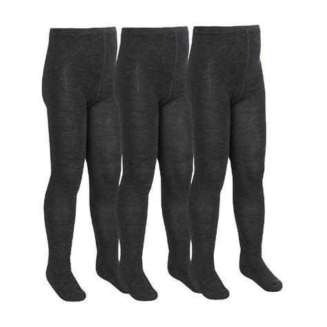 3 Pairs Girls Bamboo School Tights Sock Snob Footed Soft Plain