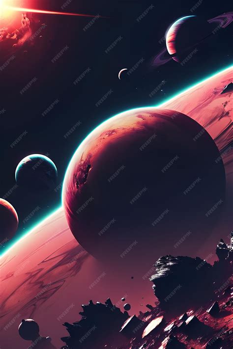 A Planet With A Star In The Middle And The Space In The Background