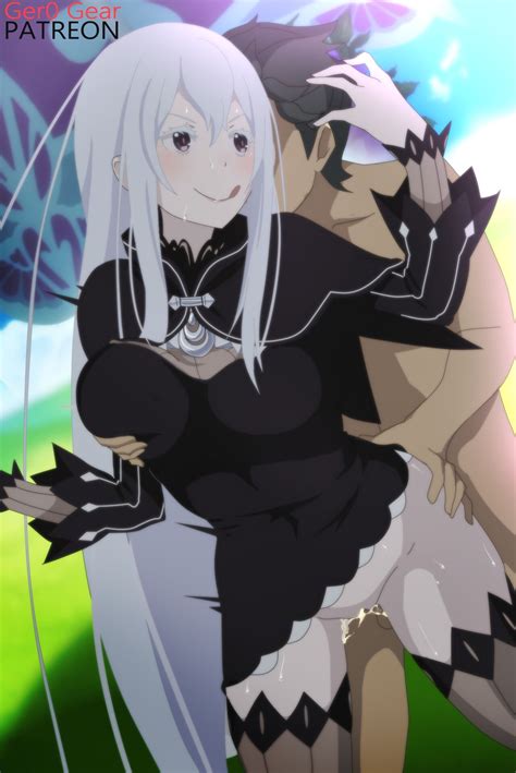 Rule 34 1boy 1girls Breasts Echidna Rezero Female From Behind Gear
