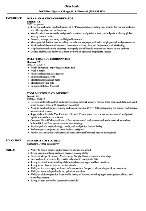 Coordinator Data Resume Samples Velvet Jobs