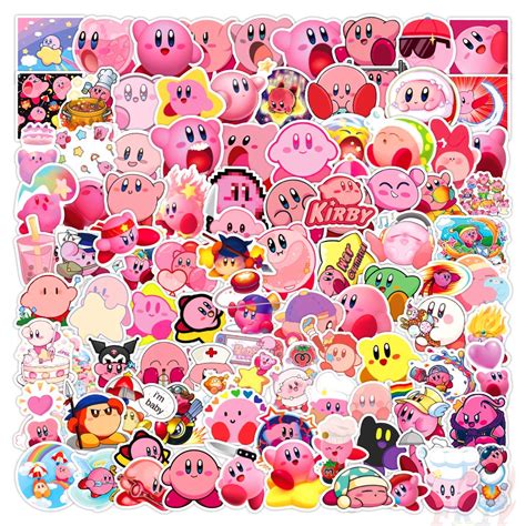 100pcs Set Kirby Anime Games Stickers Diy Fashion Luggage Laptop