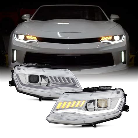 Akkon Fit 2016 2018 Chevy Camaro Chrome Halogen Type Led Drl