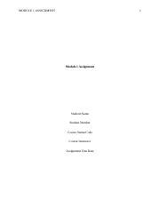 Module Assignment Docx MODULE ASSIGNMENT Module Assignment Student Name Student Number