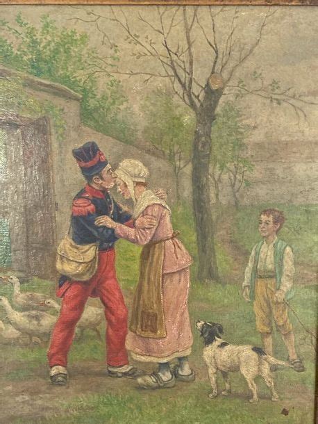 Eugène Chaperon Eugène Chaperon 1857 1938 Le Départ Oil Lot 232 Alexandre Landre