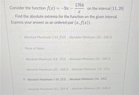 solved onsider the function f x −9x−x1764 on the interval