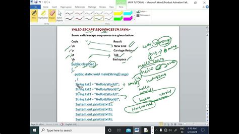 Java Tutorial Lecture 16 Escape Sequences Coding In Java Full