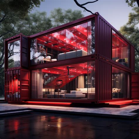 Red Shipping Container Home Ideas Contemporary Red Container Home