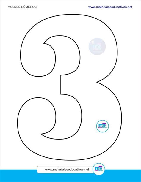 Moldes De Números Para Imprimir Material Educativo Gratis Numero 3