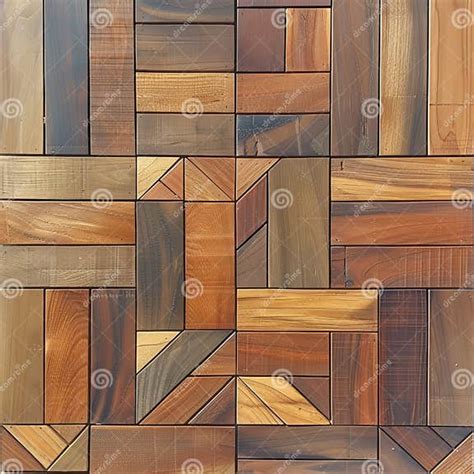 Wood Decking Arranged In A Geometric Pattern At A Craft Workshop Stock Illustration