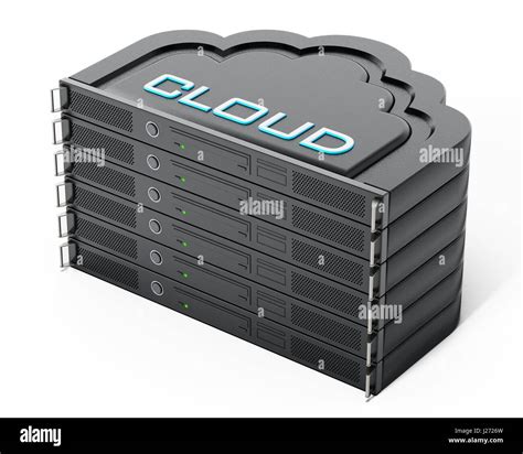 Cloud Shaped Network Server Rack Stack D Illustration Stock Photo Alamy