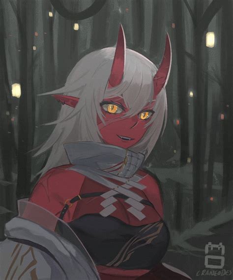Rule 34 Akumi Female Oni Oni Horns Red Skin Virtual Youtuber Vyugen