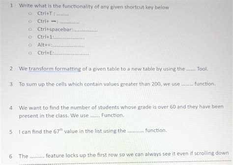 Solved 1 Write What Is The Functionality Of Any Given