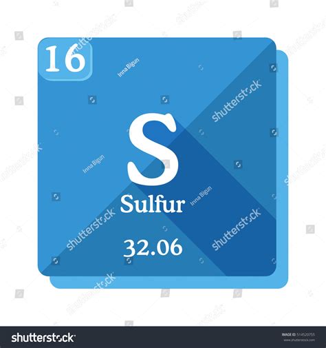 Sulfur S Element Periodic Table Flat Vector De Stock Libre De