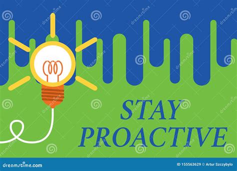 Handwriting Text Stay Proactive Concept Meaning Taking Own Decision To