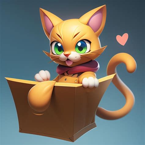 Premium Ai Image Cute Cat Head Portrait Cartoon Animation 3d