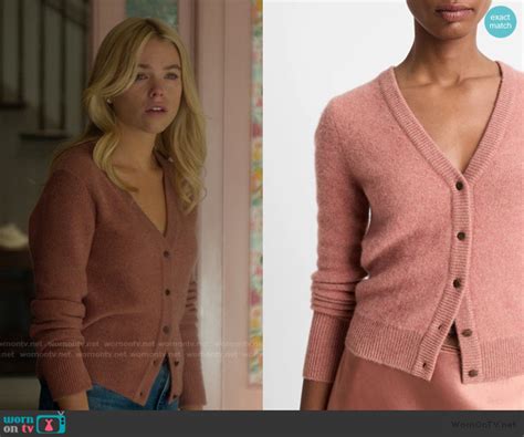 Wornontv Simones V Neck Cardigan On Sirens Milly Alcock Clothes