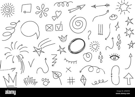 Doodle Infographics Elements Vector For Social Media Specech Bubbles