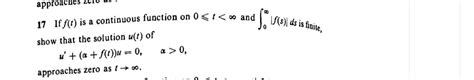 Solved If F T Is A Continuous Function On T