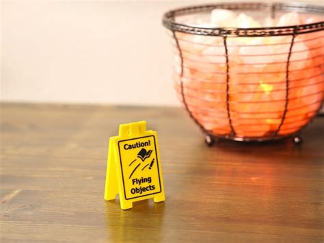 Caution Flying Objects Mini Desk Sign Etsy