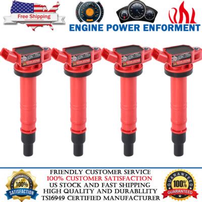 Set Of 4 Ignition Coils For Toyota Tacoma Camry Corolla 2 4l Uf495