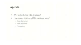 Distributed SQL databases | PPT