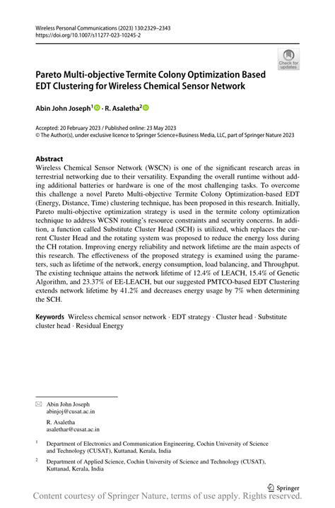 Pareto Multi Objective Termite Colony Optimization Based Edt Clustering