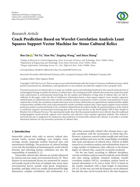 Pdf Crack Prediction Based On Wavelet Correlation Analysis Least