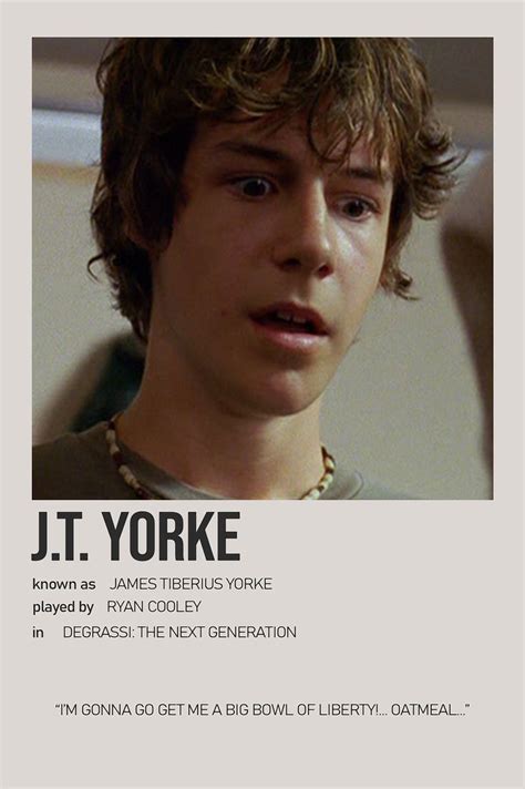 Jt Yorke Minimalist Polaroid Poster Degrassi The Next Generation