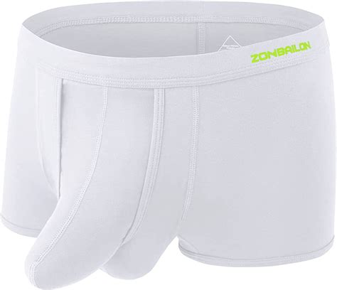 Zonbailon Mens Dual Pouch Underwear Short Leg Bulge Boxer Briefs Modal