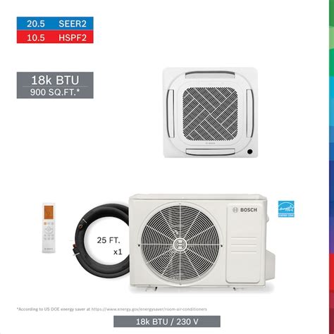 Bosch Cassette Single Zone 18000 Btu 205 Seer Ductless Mini Split Air