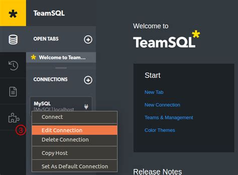 Mysql How To Edit Or Delete A Specific Connection In Teamsql Stack