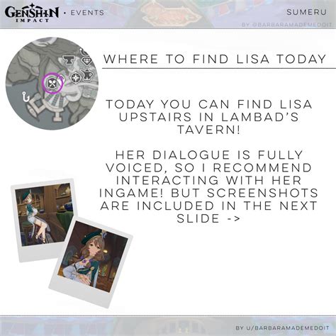 Psa You Can Find Lisa In Sumeru City Today Rgenshinimpact