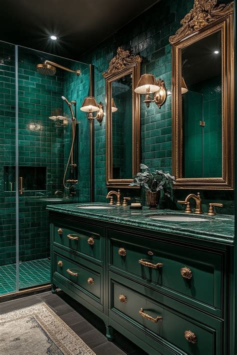 29 Emerald Green And Gold Bathroom Ideas For A Luxurious Space