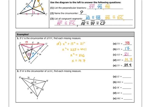 5 3 Day 2 Circumcenter And Incenter Worksheets Library