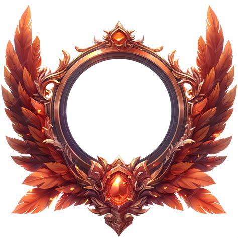 A Round Frame With A Red And Gold Design On It3d Avatar Frame Cartoon