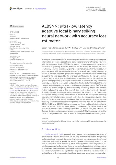 Pdf Albsnn Ultra Low Latency Adaptive Local Binary Spiking Neural