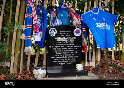 Tombstone Or Gravestone Of William Mcbeath One Of The Founding Members Of Rangers Football Club