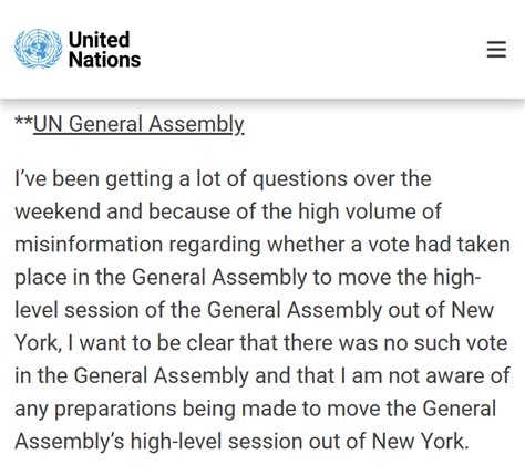 Unga 2025 Un Refutes Geneva Relocation Rumors Urges Us To Allow