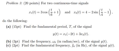 solved problem 3 20 points for two continuous time