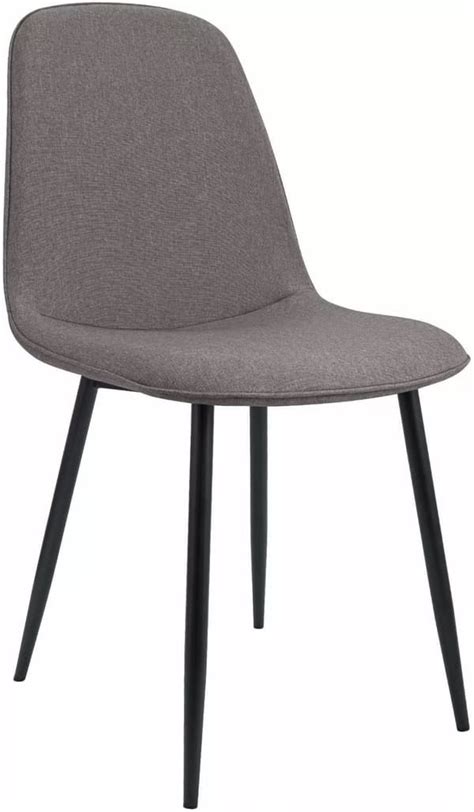 Maryam Dining Chair With Light Grey Fabric Upholstery And Matte Black