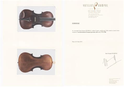 French Viola Circa 1775 With Rampal Certificate