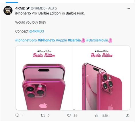 4rmd On X Iphone 15 Pro Barbie Edition In Barbie 53 Off