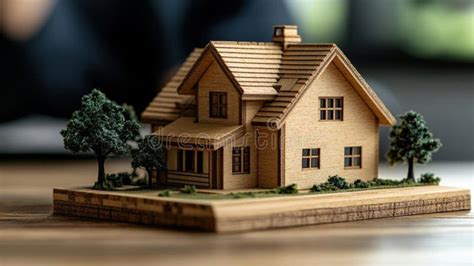 Detailed Wooden Model House On A Wooden Table Stock Image Image Of