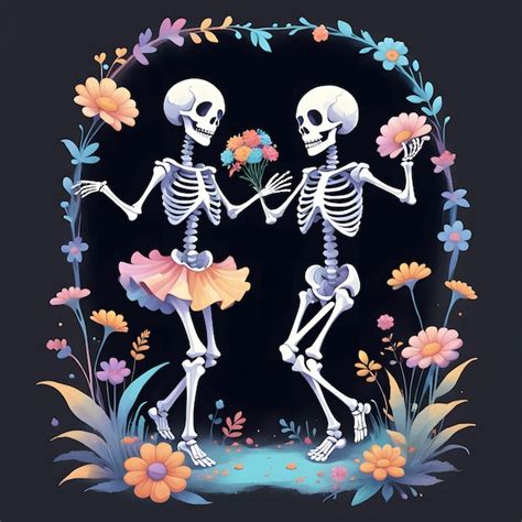 Premium Ai Image Two Skeleton Dance