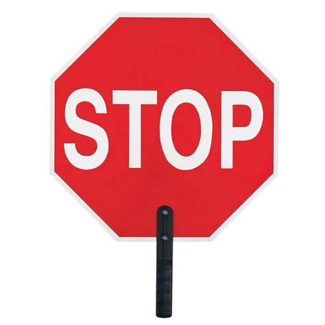 Hand Held Double Sided Stop Sign 18 Plastic Hollistons Inc