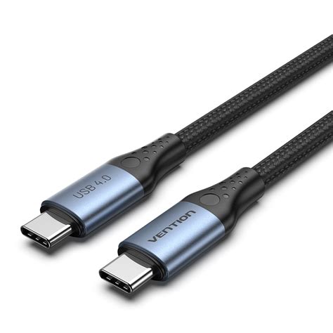 Vention Cotton Braided Usb 4 0 Pd 240w Cable Gray Aluminum Alloy Lobcom Hk Ltd