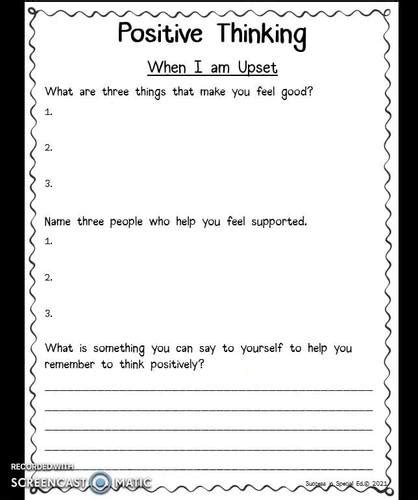 Positive Attitude Worksheets Printable 736x1041